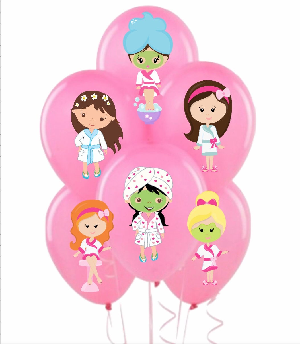 Spa Party Balloon Stickers Spa Girl Balloon Stickers Spa - Etsy