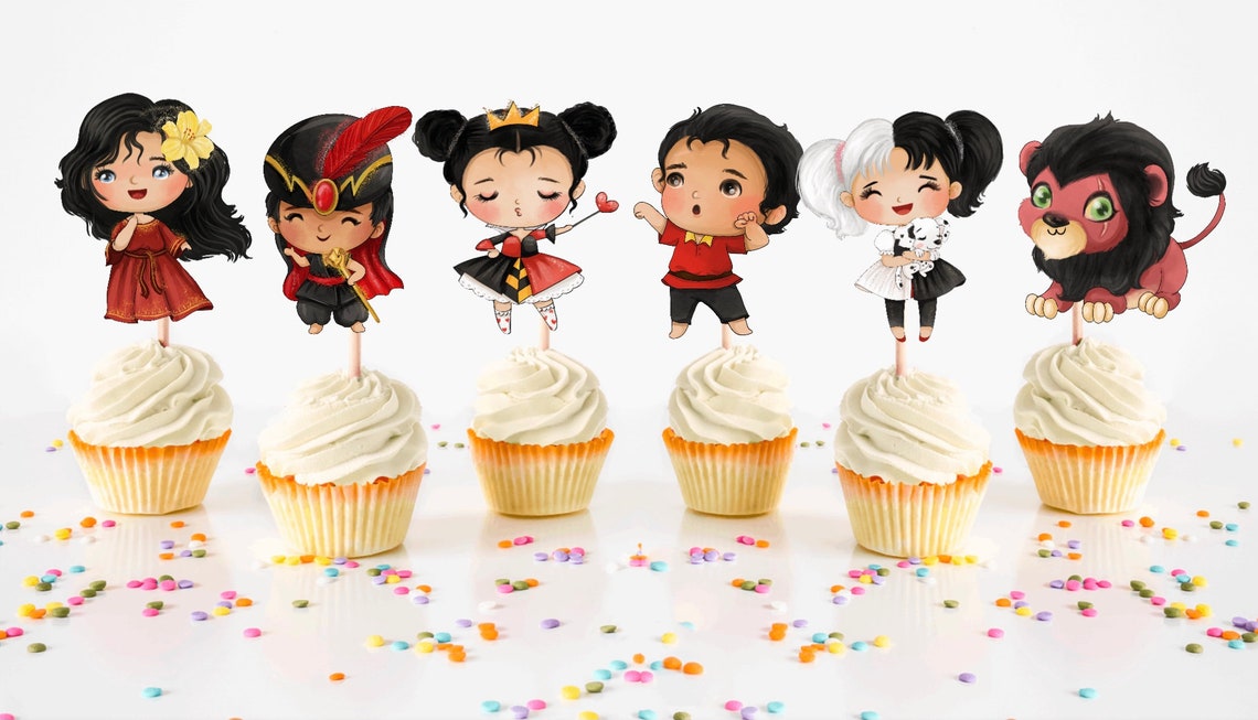 Baby Villains Cupcake Toppers, Villain Party Supplies - Etsy