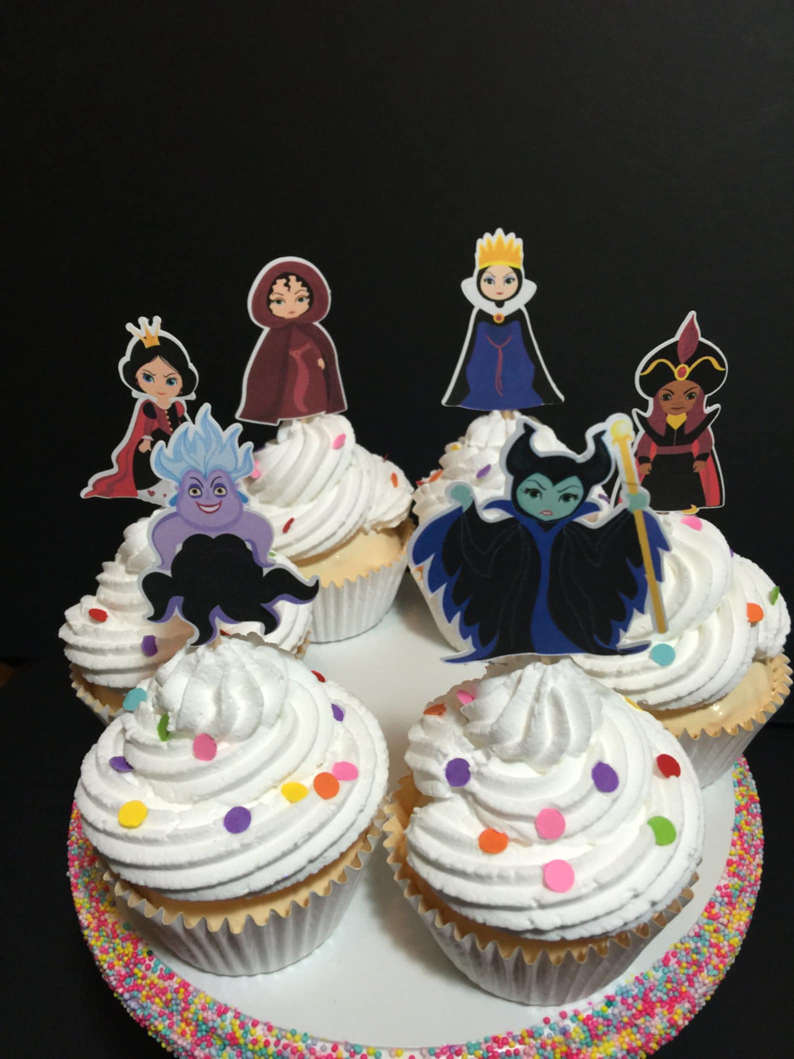 Villain Cupcake Toppers, Party Decorations, Set of 6 - Etsy