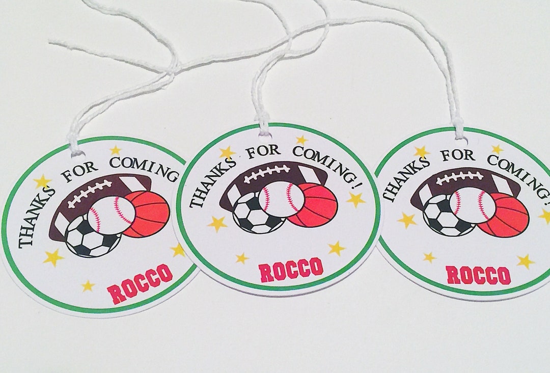 Sports Party Favor Tags, Sports Party Gift Bag Tags, Football Tags - Etsy