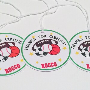 Sports Party Favor Tags, Sports Party Gift Bag Tags, Football Tags - Etsy