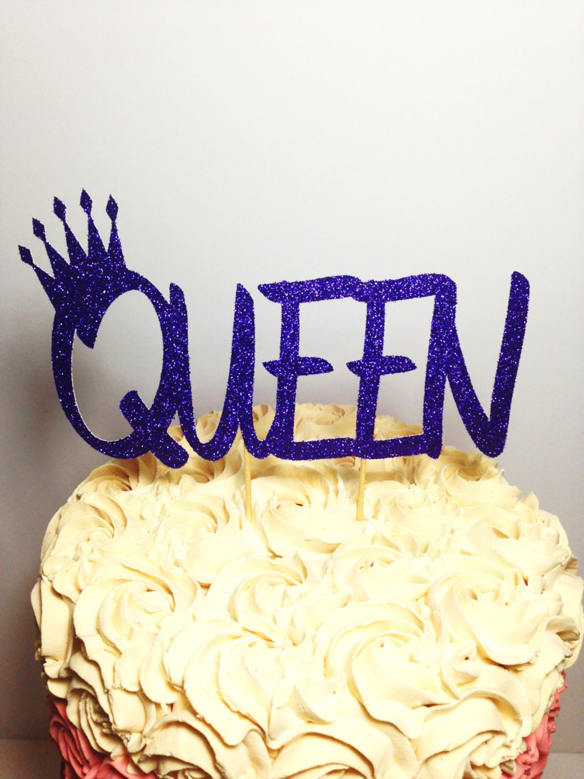 Queen Cake Topper birthday Glitter Decorations Mother's | Etsy