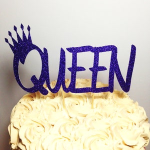 Queen Cake Topper (birthday, Glitter Decorations, Mother's Day) - Etsy