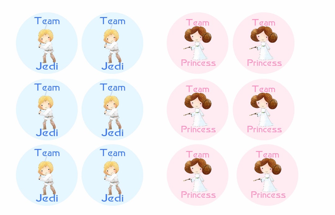 Star Wars Gender Reveal Stickers, Princess or Jedi Voting Stickers - Etsy