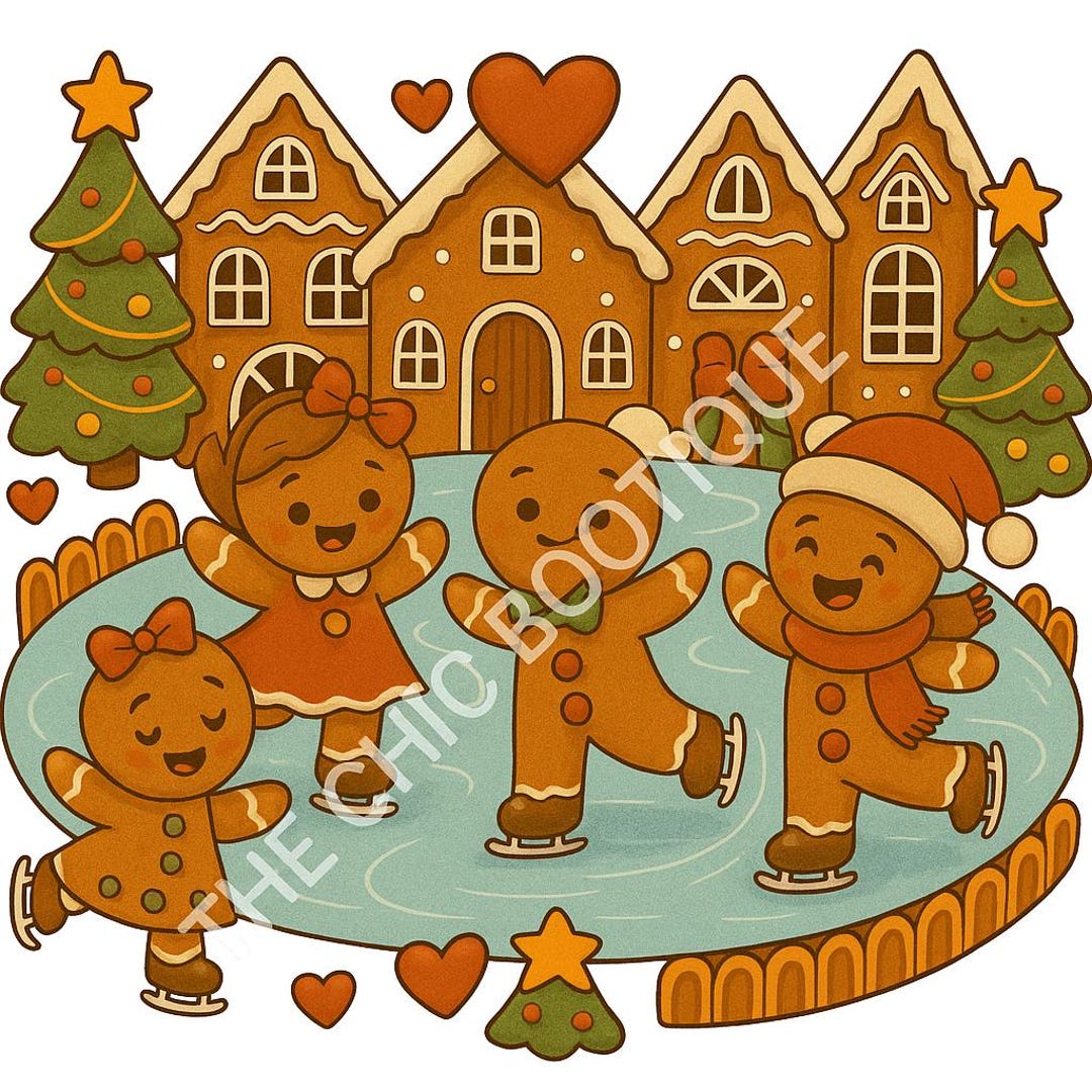 Gingerbread Ice Skating Village – PNG Listing - Etsy