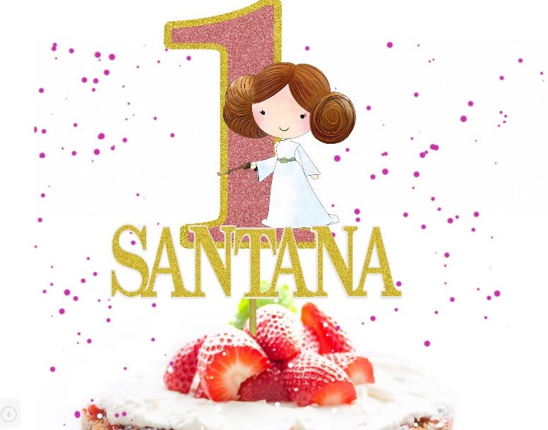 Princess Leia Inspired Cake Topper Star Wars Party Supplies - Etsy