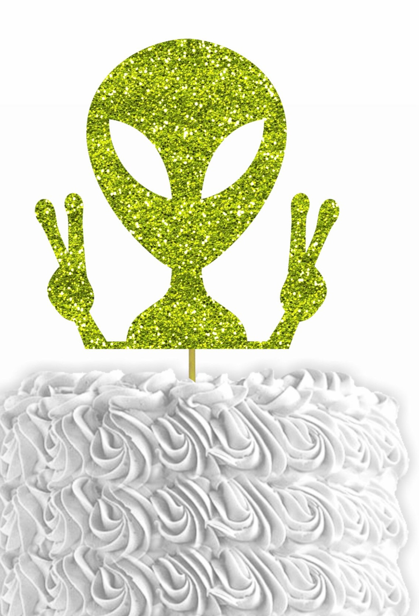 Alien Cake Topper Glitter Alien Cake Topper Alien Party - Etsy