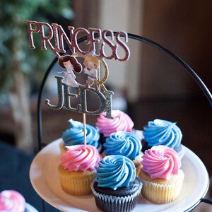 Princess or Jedi Gender Reveal Cake Topper, Star Wars Theme - Etsy