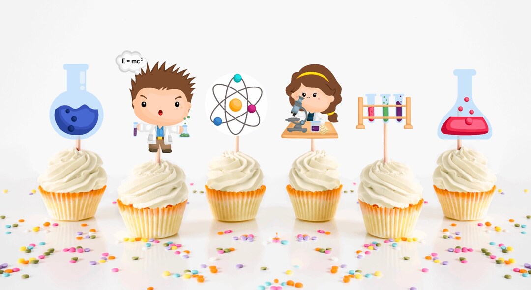 Science Cupcake Toppers, Science Party Supplies, Chemistry Party ...