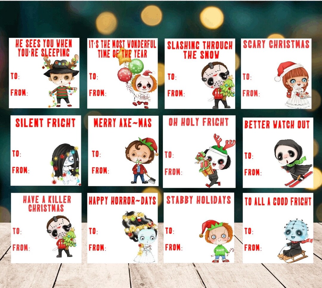 Scary Christmas Gift Stickers, Scary Movie Gift Stickers - Etsy