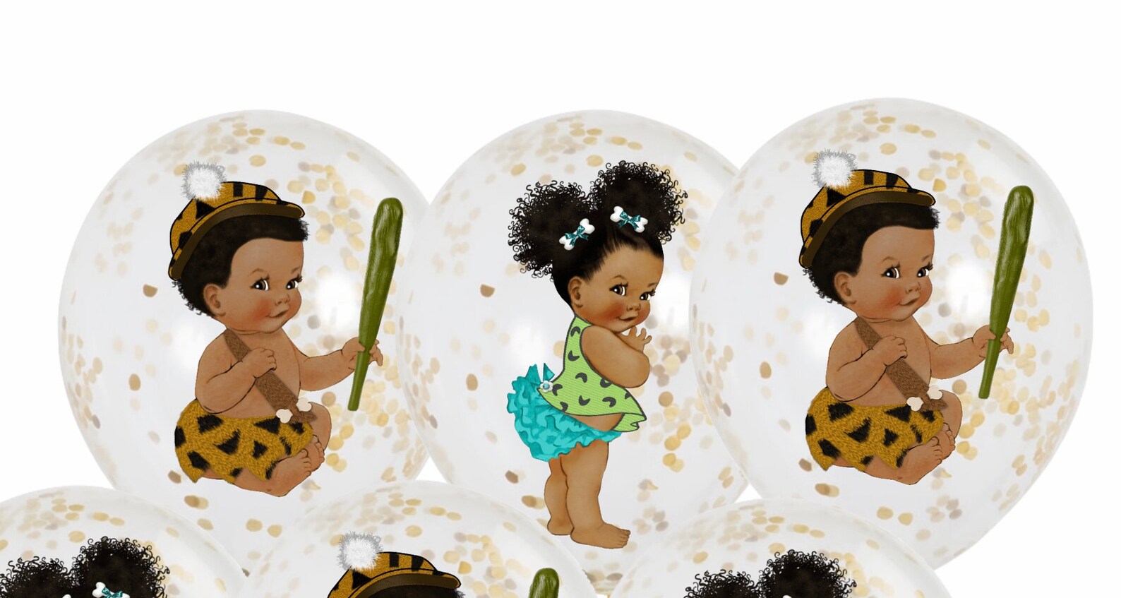 African American Pebbles and Bamm Bamm Inspired Balloon - Etsy
