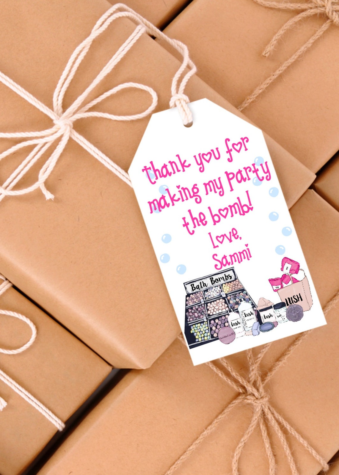 Bath Bomb Favor Tags Bath Bomb Party Supplies Spa Party | Etsy