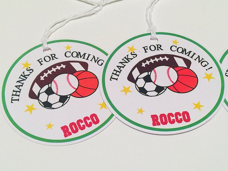 Sports Party Favor Tags Sports Party Gift Bag Tags Football | Etsy