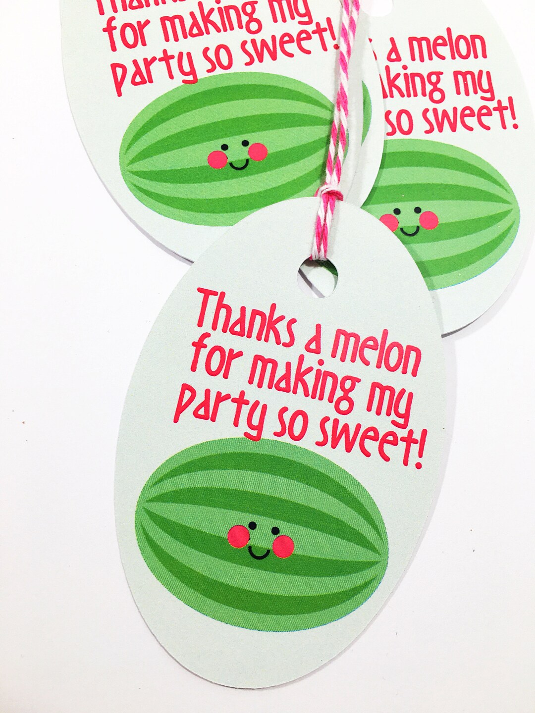 Watermelon Favor Tags, One in a Melon Tags, Watermelon Gift Bag Tags ...