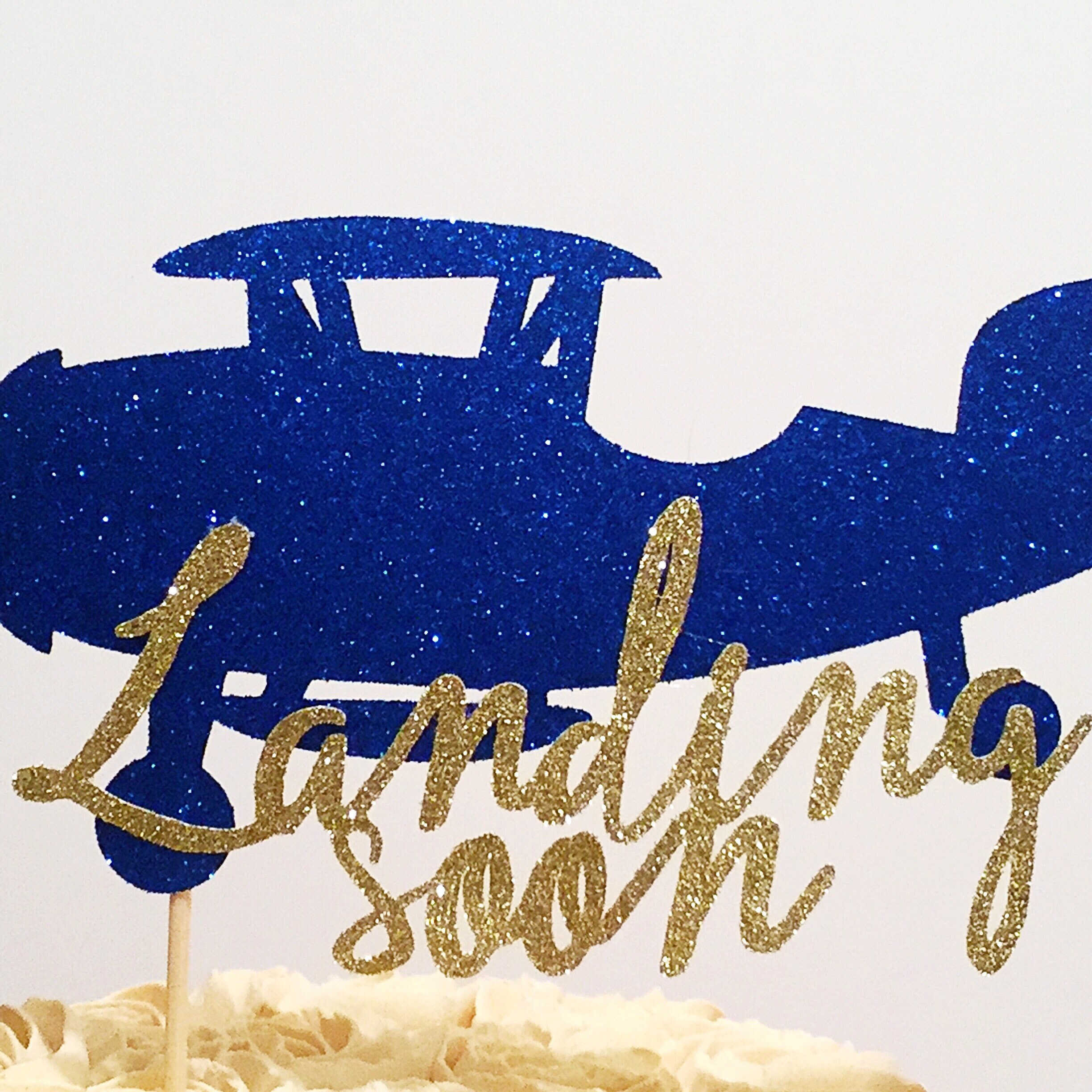 Landing Soon Cake Topper, Landing Soon Baby Shower Decorations ...