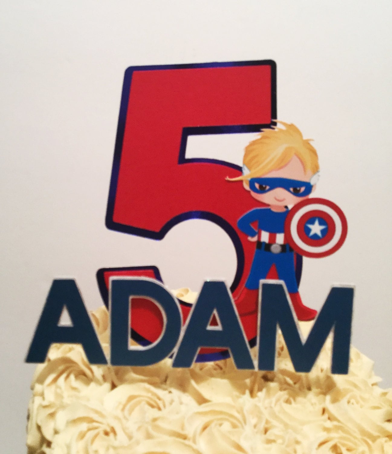Captain America Inspired Cake Topper - Etsy
