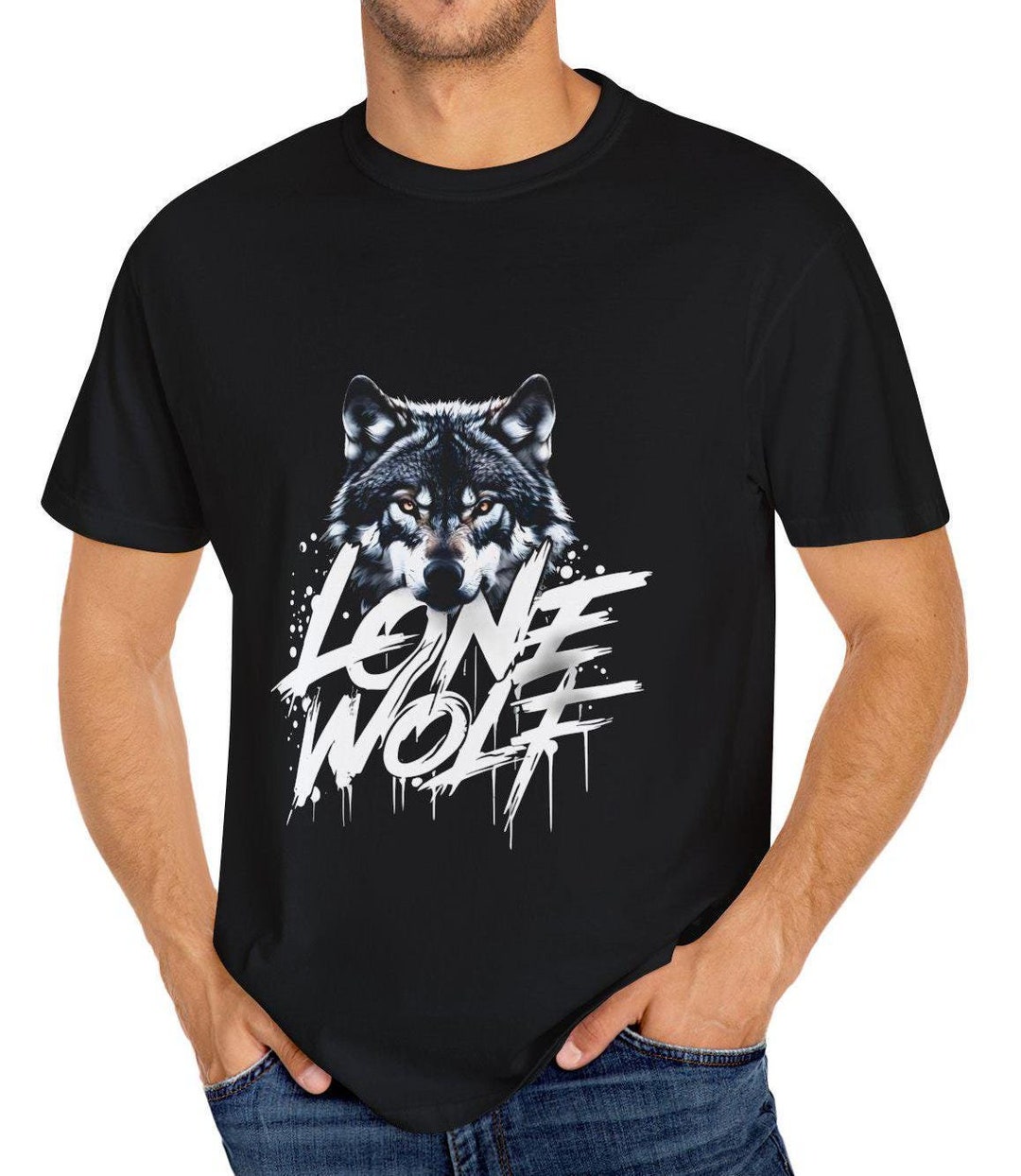 Comfort Colors Lone Wolf T-shirt: Wolf Unisex Graphic Tee - Etsy