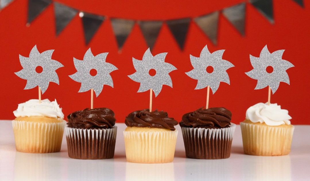 Ninja Throwing Star Cupcake Toppers - Etsy