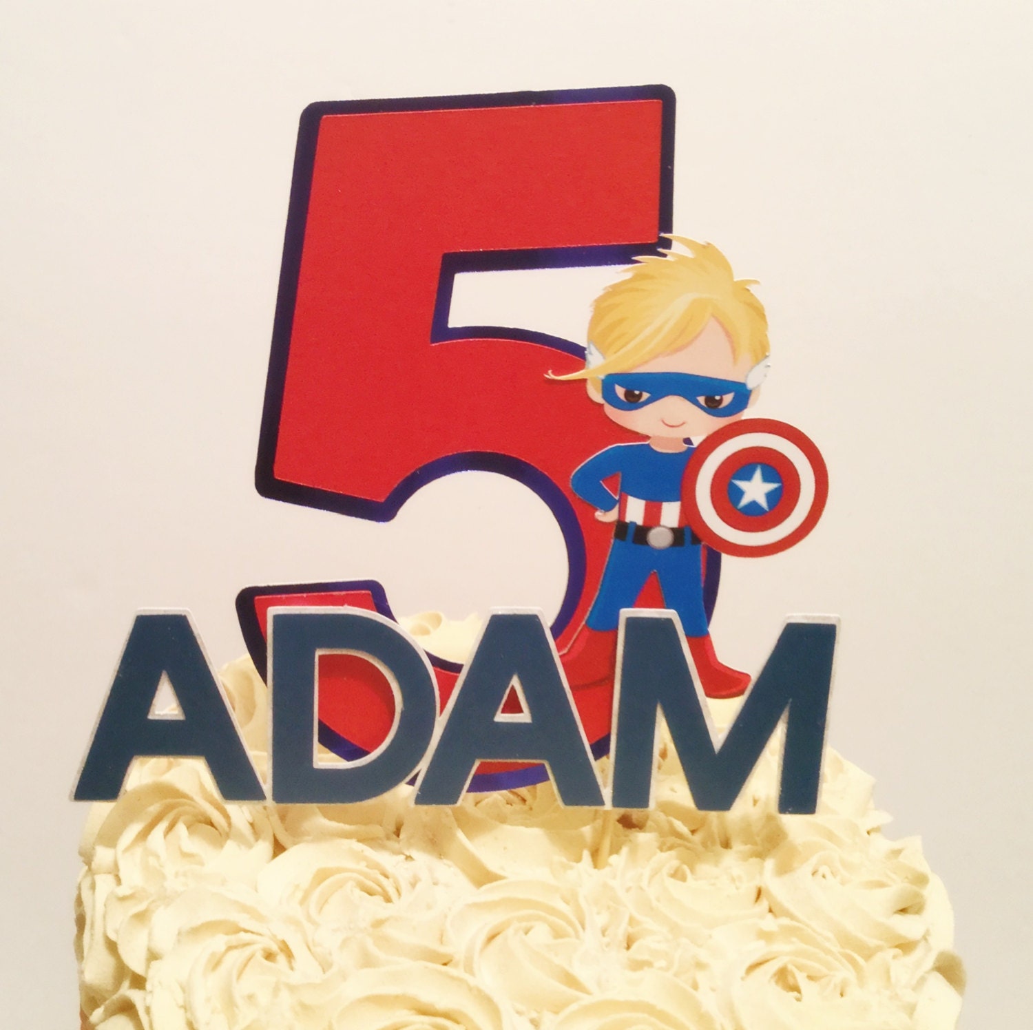 Captain America Inspired Cake Topper - Etsy