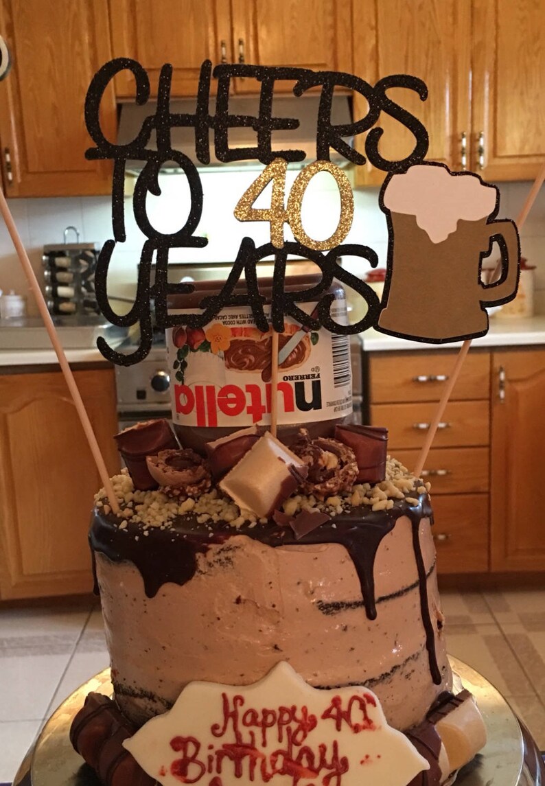 Cheers To 40 Years Cake Topper But Can Be Any Age Etsy