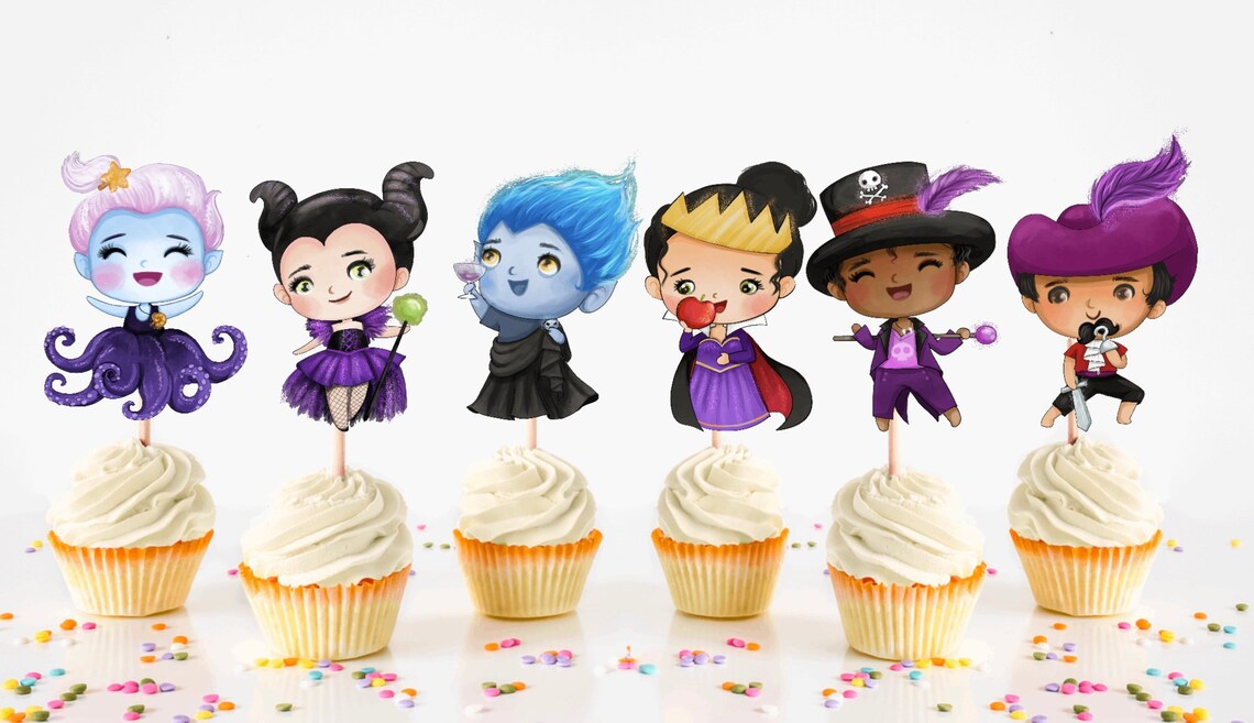 Baby Villains Cupcake Toppers, Villain Party Supplies - Etsy