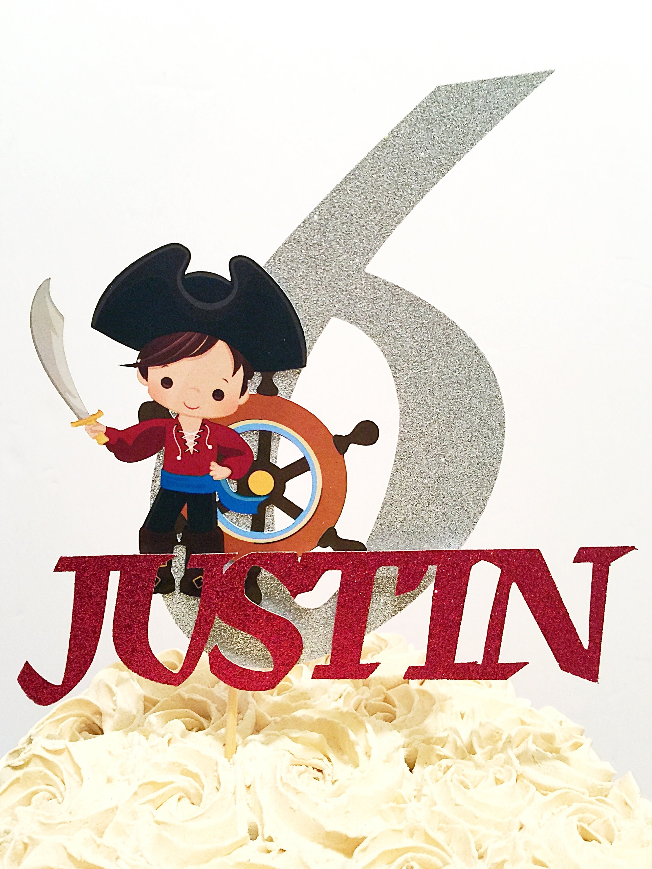 Topper de pastel pirata suministros de fiesta pirata | Etsy