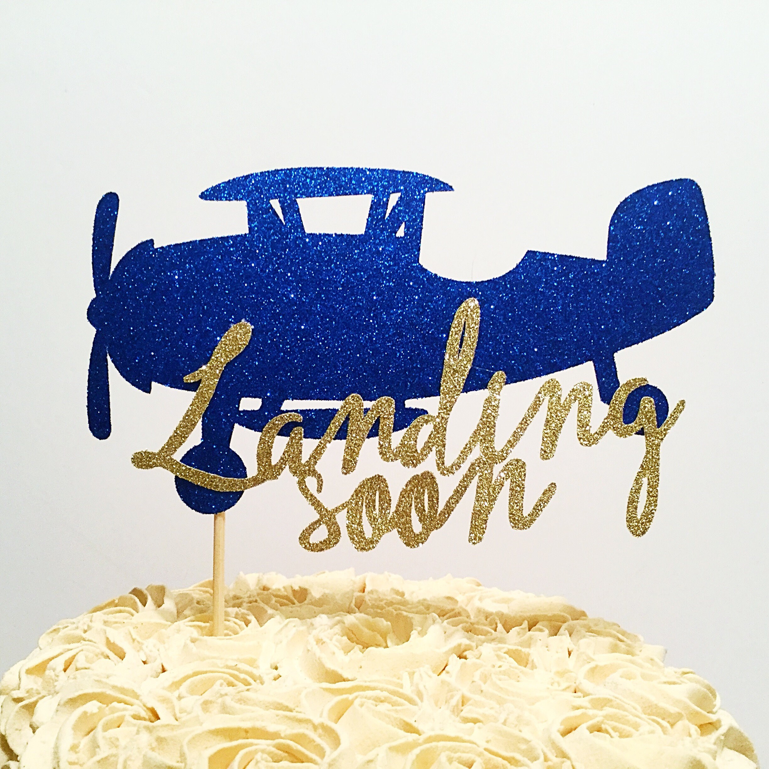 Landing Soon Cake Topper, Landing Soon Baby Shower Decorations ...