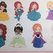 Princess Stickers Set of 12 princess Party, Planner Stickers, Princess ...