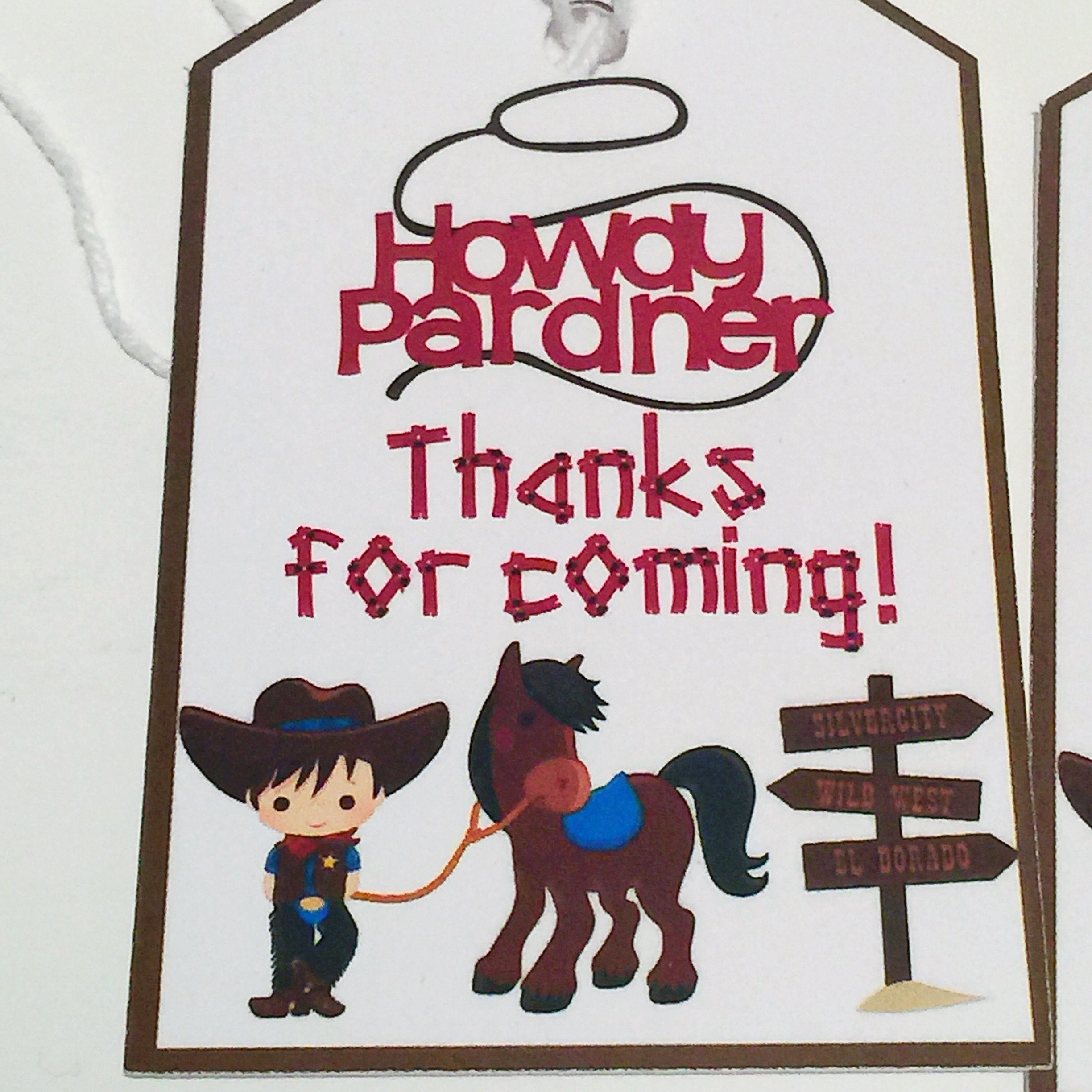 Cowboy Party Favor Tags Cowboy Thank You Tags Cowboy Loot - Etsy