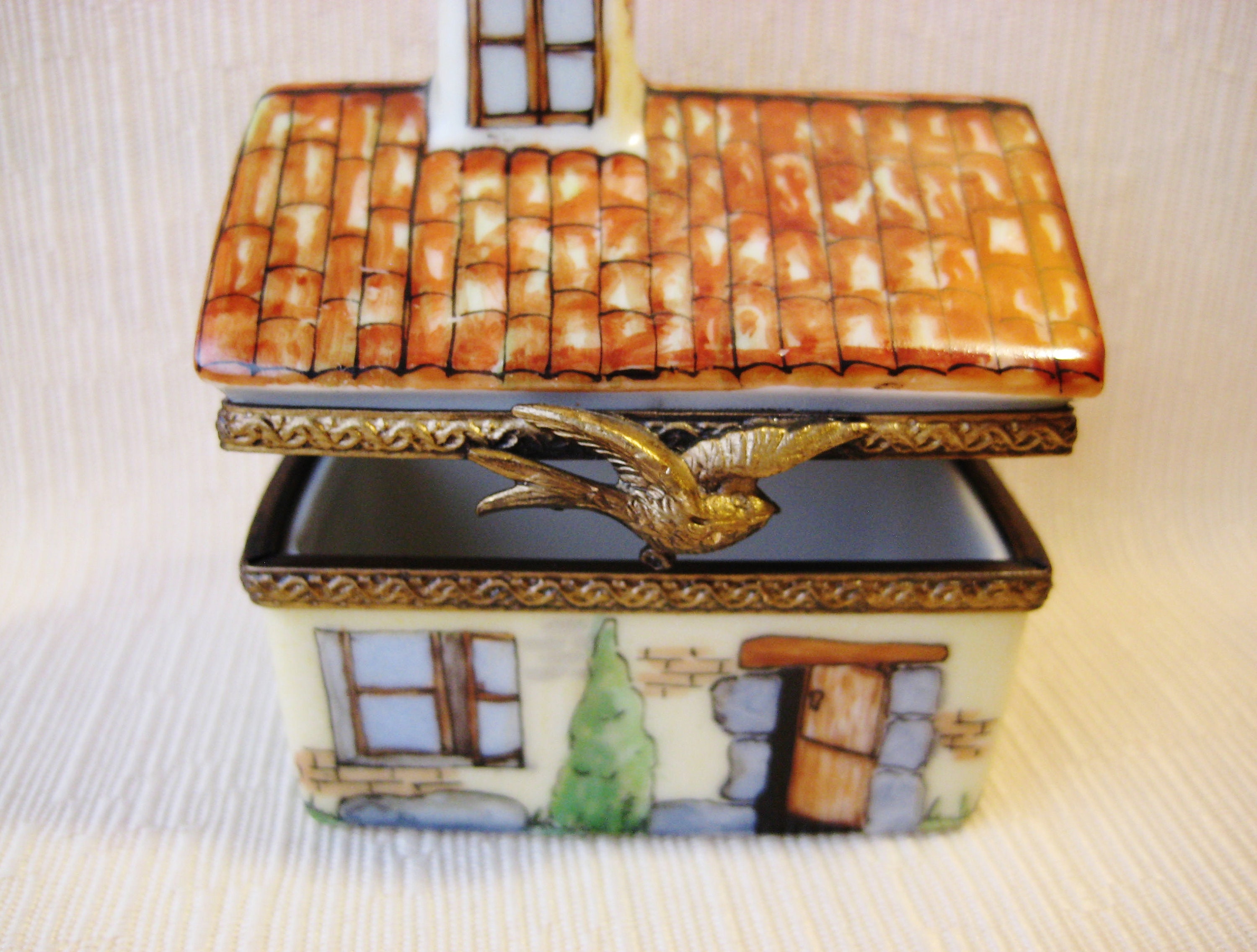 Limoges Porcelain Box in Miniature. Hand Painted. Little Country House ...