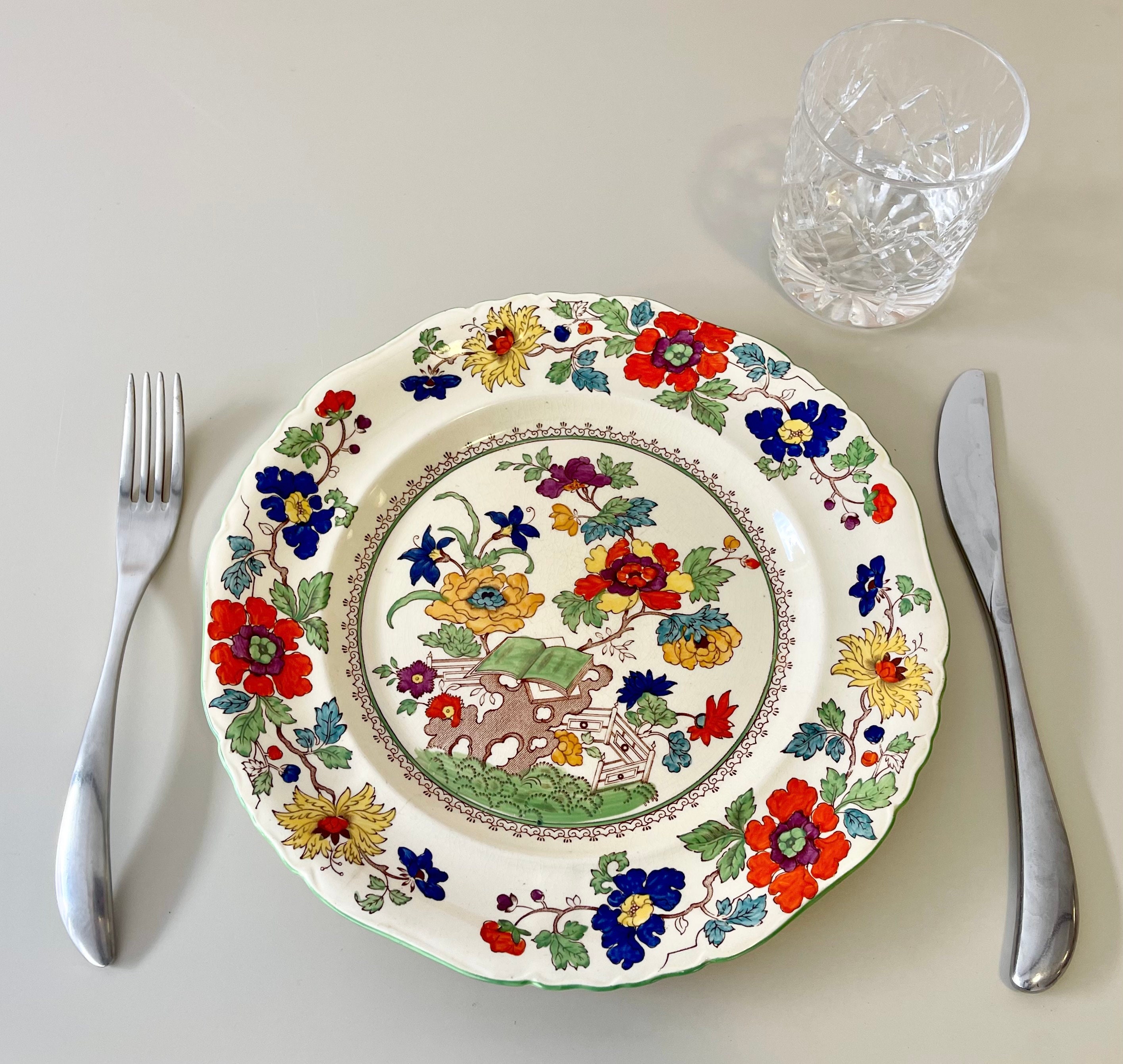 Masons Green Bible Pattern Ironstone China Plate - Etsy