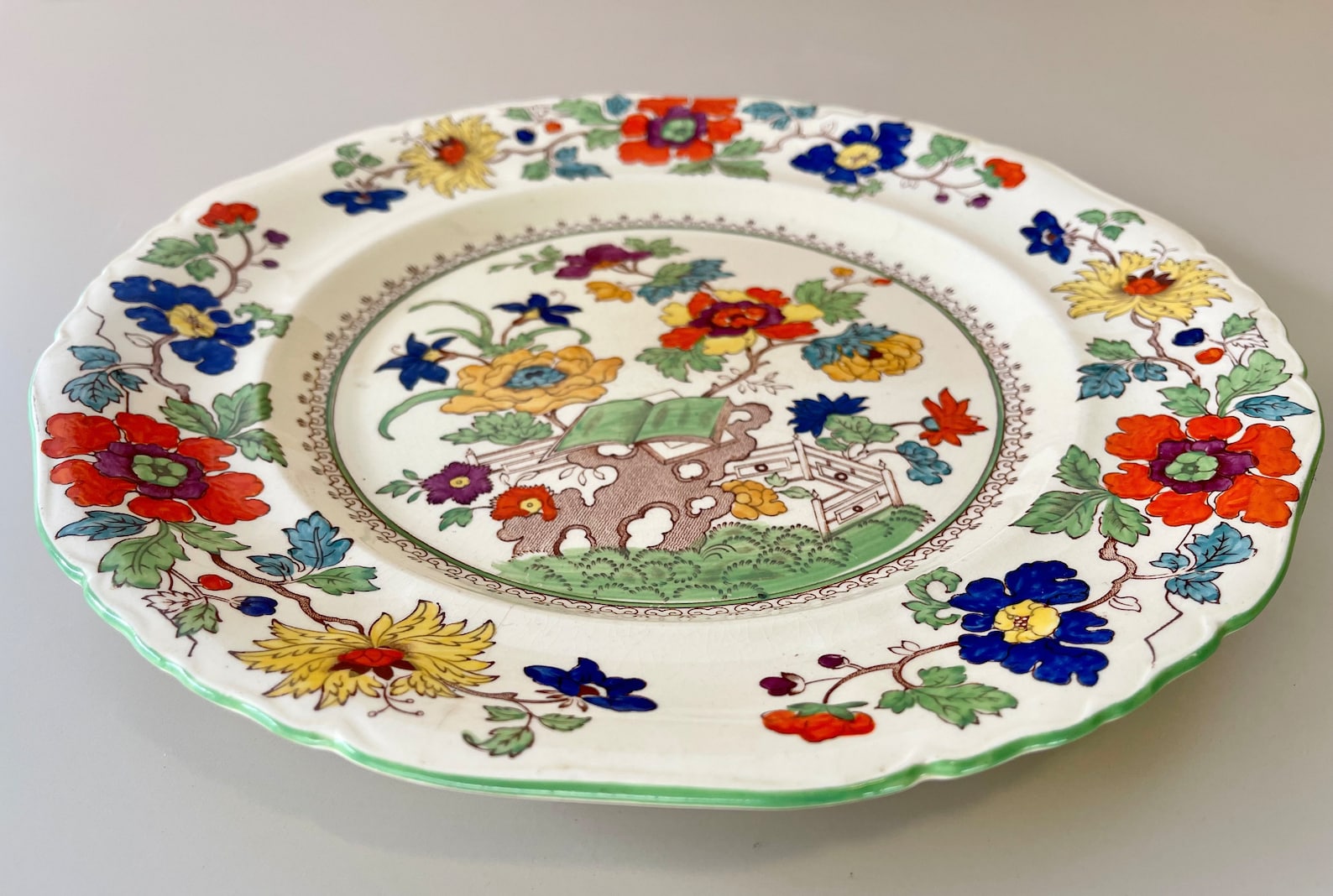 Masons Green Bible Pattern Ironstone China Plate - Etsy