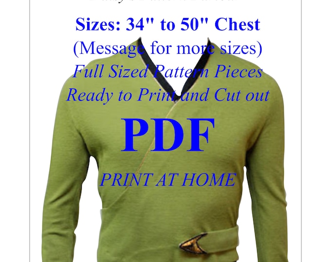 6621f Female Shape PDF Star Trek Sewing Pattern TOS Captain Tunic ...