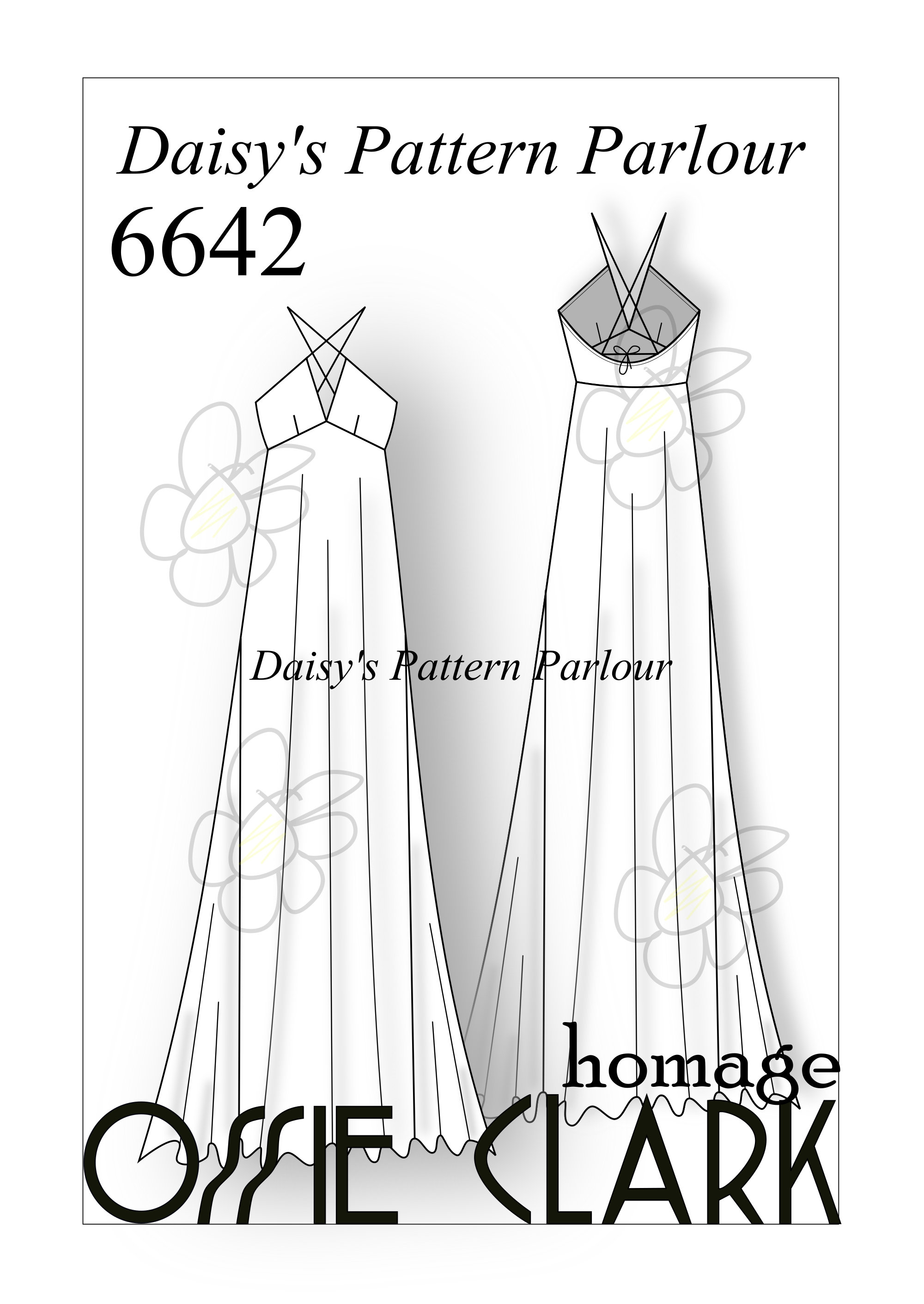 6642 Ossie Clark SEWING PATTERN Vintage Floaty Dress 1960s - Etsy