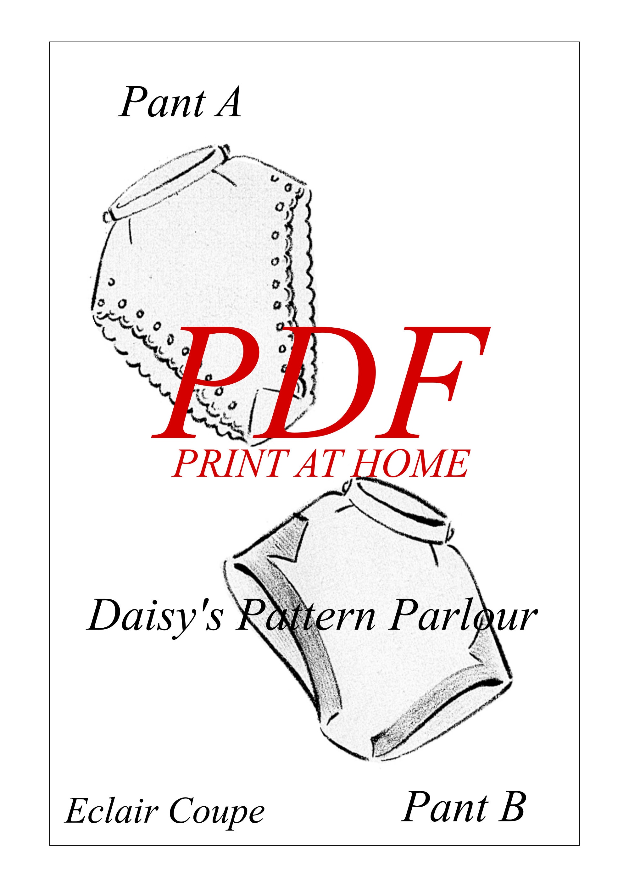 Vintage Sewing Pattern Knickers PDF Lingerie Underwear Eclair Coupe ...
