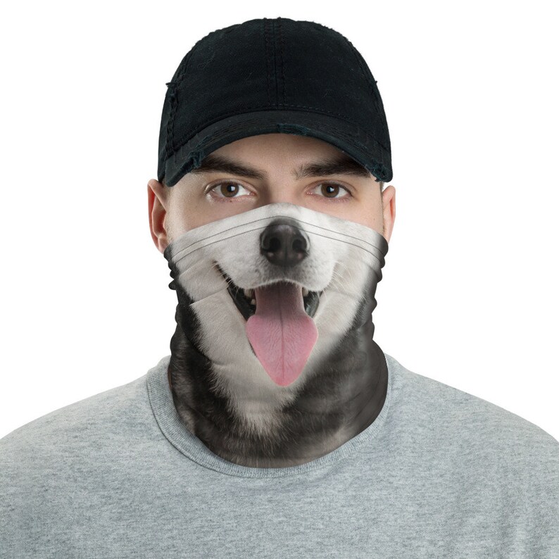 Siberian Husky Dog Breed Face Mask Huskie Dog Neck Gaiter | Etsy