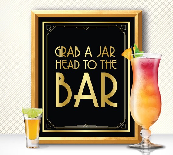 BAR SIGN bar table sign great gatsby bar sign art deco bar | Etsy