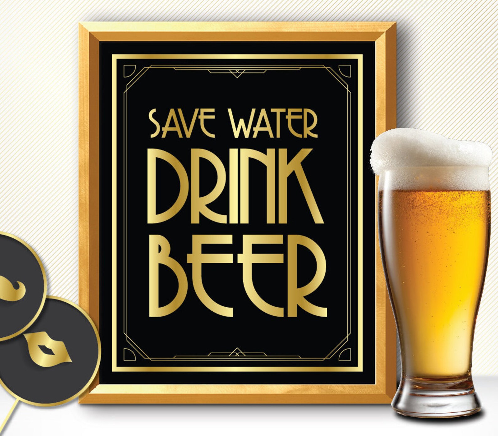 Beer Party Decorations, Beer Sign, Great Gatsby Decorations, Beer Party ...