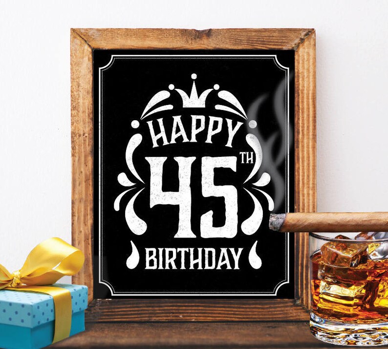 Happy 45th Birthday Decoration 45 Th Birthday 45 Birthday Card Vintage ...