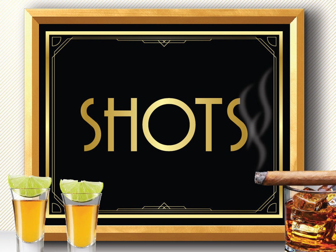 SHOTS Schild Art Deco Bar Schild tolles Gatsby Bar Schild - Etsy.de