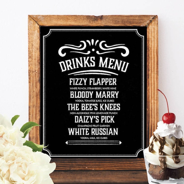 Chalkboard Bar Menu - Etsy