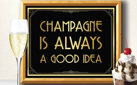 Champagne Sign Bar Champagne Sign Alcohol Sign Art Deco - Etsy
