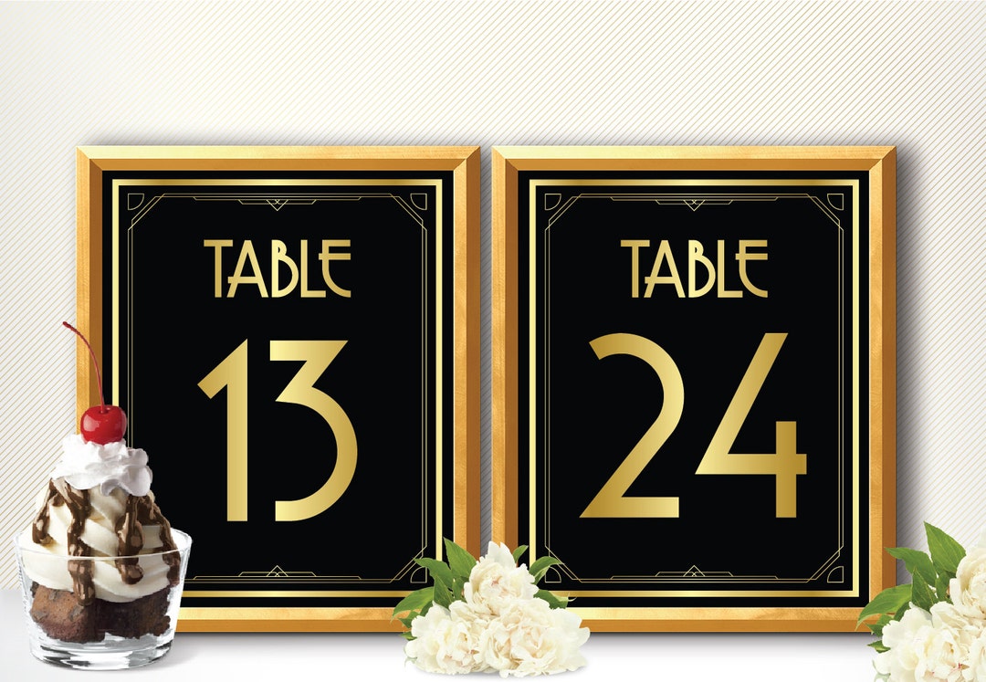 Art Deco Table Numbers, Great Gatsby Table Numbers, Wedding Table ...