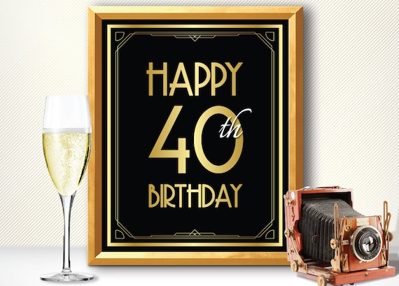 Happy 40th birthday 40th birthday decoration 40th birthday | Etsy