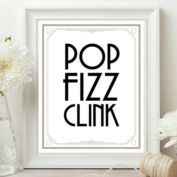 Pop Fizz Clink Sign - Etsy