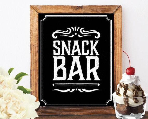 Snack Bar Sign Party Sign Chalkboard Signs Wedding Decorations | Etsy