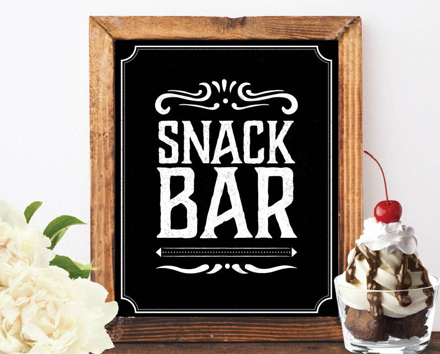 Snack Bar Sign Party Sign Chalkboard Signs Wedding Decorations Etsy Snack Bar Sign Party Sign Chalkboard Signs Wedding Decorations Etsy