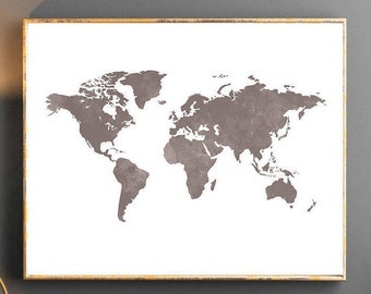 World Map Poster - Etsy