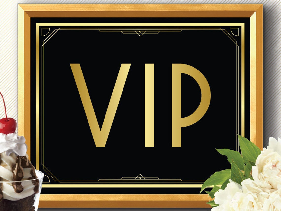 VIP SIGN Art Deco, Great Gatsby, Roaring 20s, Party Decoration, Bar ...