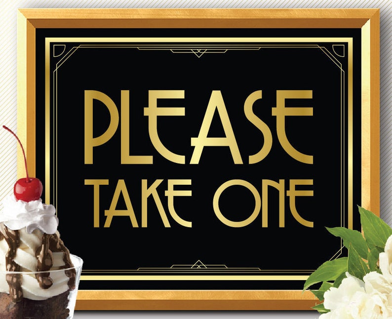PLEASE TAKE ONE sign art deco please take one sign Great | Etsy